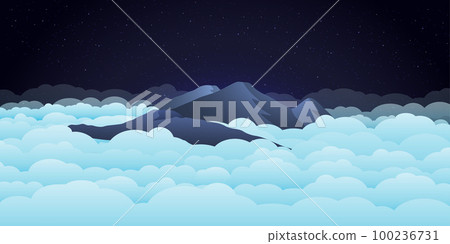 peaceful beautiful night over prau mountains...-插圖素材 [100236731] - PIXTA圖庫