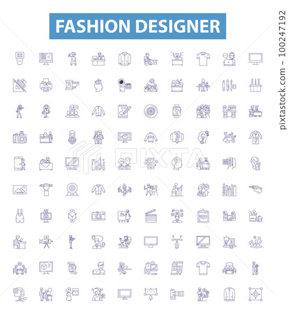 Fashion designer line icons, signs set....-插圖素材 [100247192] - PIXTA圖庫