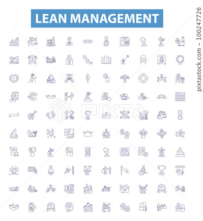 Lean management line icons, signs set. Lean,...-插圖素材 [100247726] - PIXTA圖庫