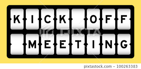 Black color in word kick off meeting on slot... - Stock Illustration ...
