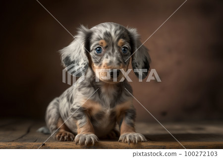 blue merle miniature dachshund - Stock Illustration [100272103] - PIXTA