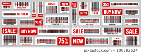 Set of product barcodes with red scanning line.... - Stock Illustration ...