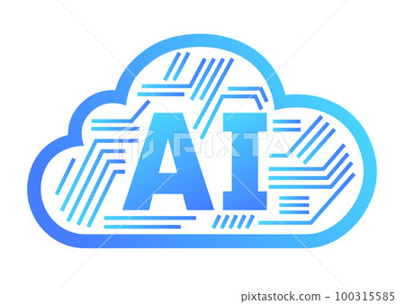 cloud AI icon - Stock Illustration [100315585] - PIXTA