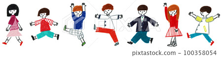 line of children - Stock Illustration [100358054] - PIXTA