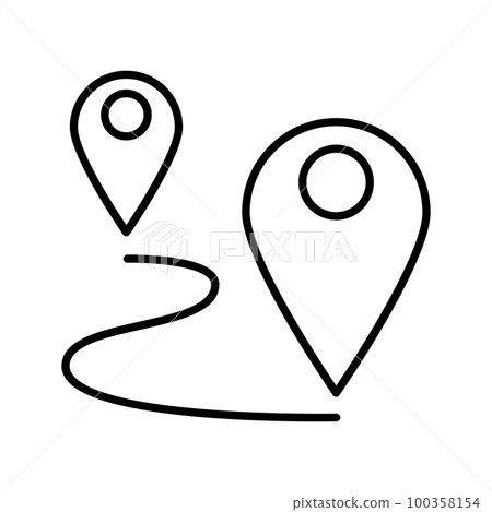 Route line icon - Stock Illustration [100358154] - PIXTA