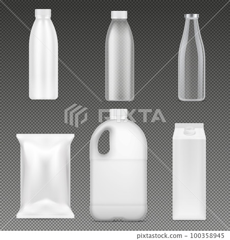 Milk Packages Transparent Set - Stock Illustration [100358945] - PIXTA