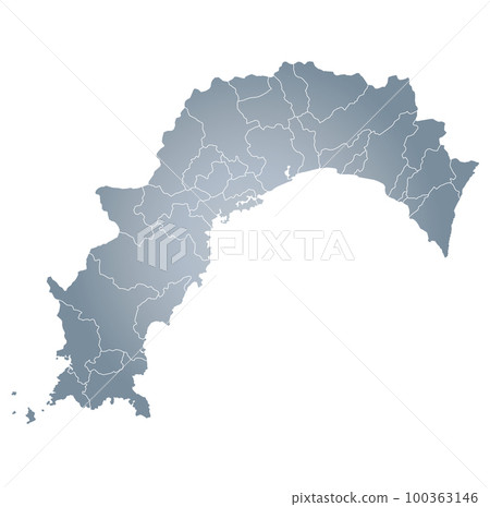 Kochi prefecture and municipalities map - Stock Illustration [100363146 ...