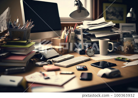 miscellaneous work desk - Stock Illustration [100363932] - PIXTA