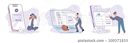 Concept of hacker attack, fraud investigation,... - Stock Illustration ...