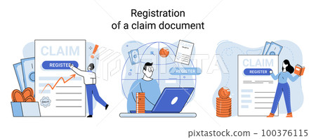 Registration of claim form register document,... - Stock Illustration ...