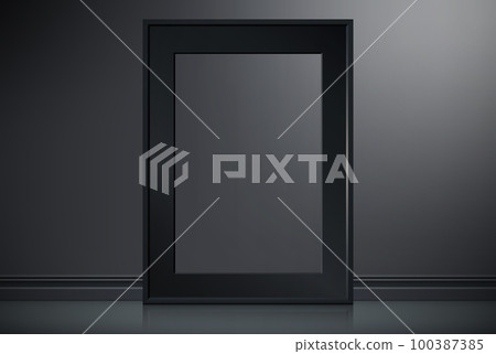Realistic black frame isolated on dark... - Stock Illustration ...