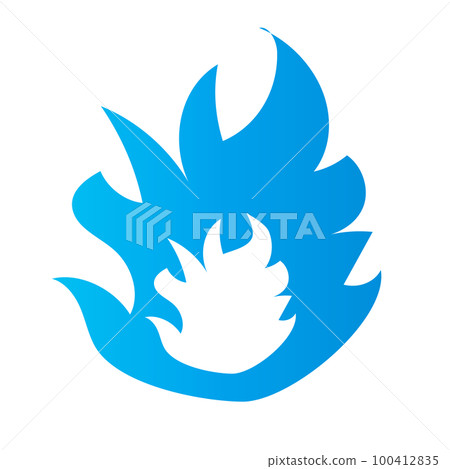 Blue flame icon. combustion. vector. - Stock Illustration [100412835 ...