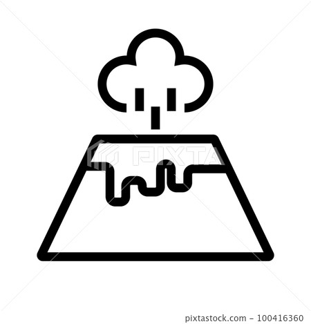 Simple volcano icon. Volcano and smoke. vector. - Stock Illustration ...