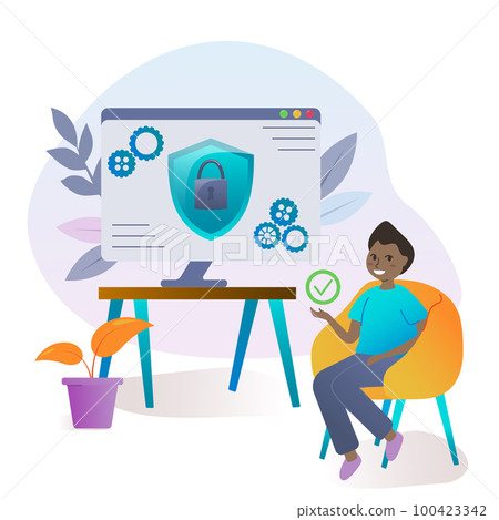 Cyber security and password strength concept.... - Stock Illustration ...