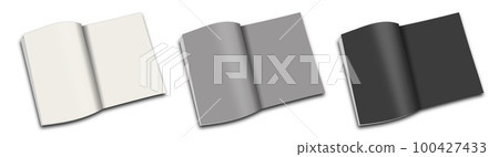 Three magazine blank template white, grey and... - Stock Illustration ...