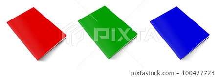 Three magazine blank template red, green and... - Stock Illustration ...