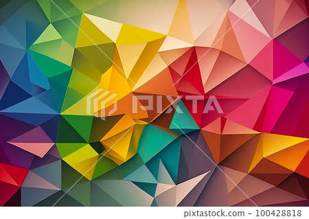 rainbow colorful geometric triangle abstract... - Stock Illustration [100428818] - PIXTA