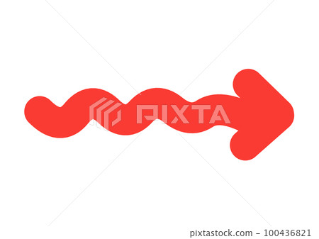 wavy red arrow - Stock Illustration [100436821] - PIXTA