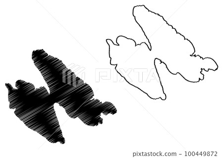 Ist island (Republic of Croatia, Adriatic Sea)... - Stock Illustration ...