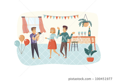 Photographer makes photo shooting at party or... - Stock Illustration ...