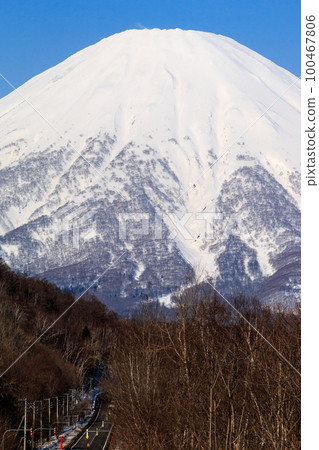 Mt. Yotei in early spring viewed from Aikawa... - Stock Photo ...