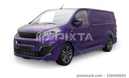Violet van on a white background. A small... - Stock Illustration ...