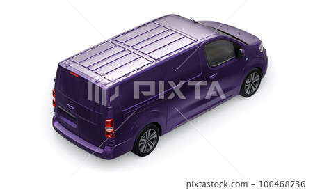 Violet van on a white background. A small... - Stock Illustration ...