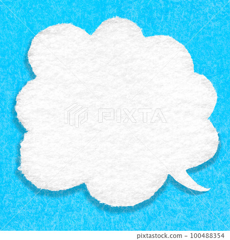 Square fluffy white speech bubble and blue... - Stock Illustration ...