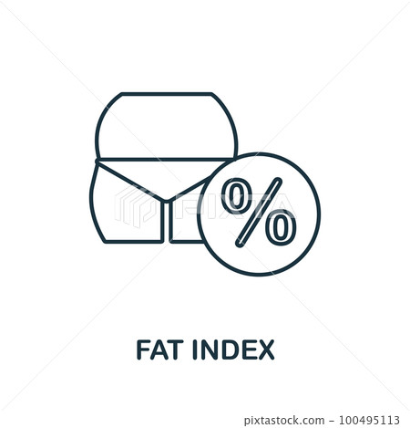 Fat Index line icon. Monochrome simple Fat... - Stock Illustration ...