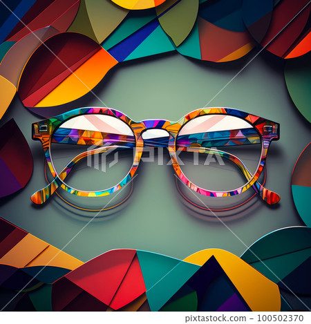 Colorful glasses on colorful background....-插圖素材 [100502370] - PIXTA圖庫