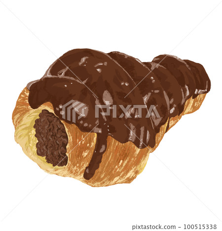 Analog illustration style chocolate cornet - Stock Illustration ...