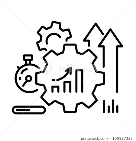 Process management icon, optimization...-插圖素材 [100527322] - PIXTA圖庫