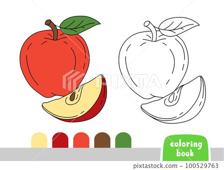 Apple Clipart For Coloring Coloring Book Or Page For Kids. Apple Black