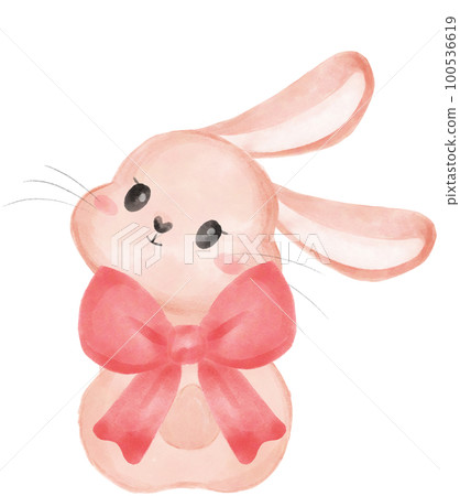 cute sweet kawaii happy smile baby bunny rabbit... - Stock Illustration ...