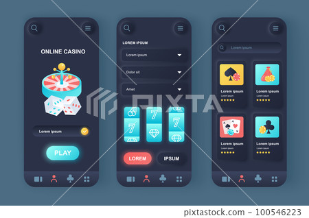 Online Casino unique neomorphic design kit.... - Stock Illustration ...