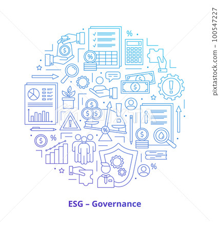ESG Governance concepts, icons set. Icons...-插圖素材 [100547227] - PIXTA圖庫
