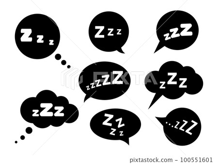 Zzz sleep snore text in black speech bubbles... - Stock Illustration ...
