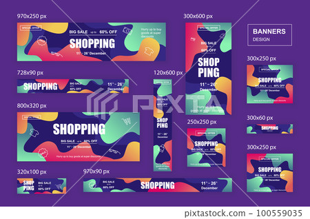 Collection web banners different sizes for... - Stock Illustration ...