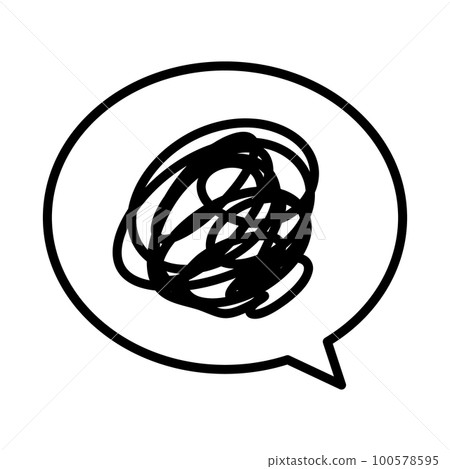 Moyamoya, worry, crumpled speech bubble mark - Stock Illustration ...