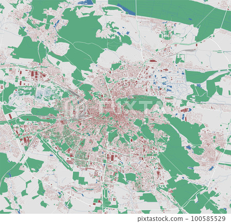Lviv map. Detailed map of Lviv city... - Stock Illustration [100585529 ...