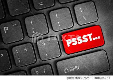 Pssst... text button on keyboard, concept... - Stock Illustration ...