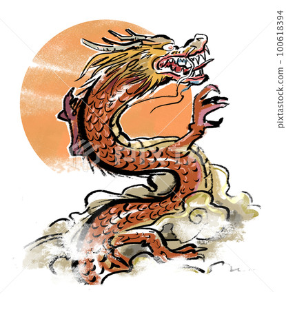 rising red dragon - Stock Illustration [100618394] - PIXTA