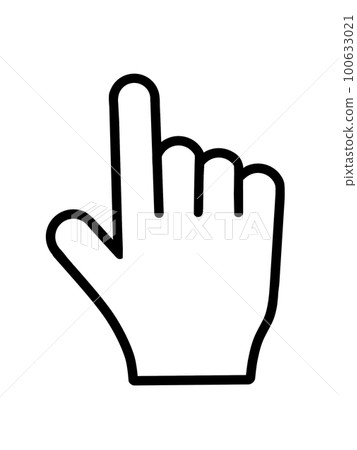 Hand mark index finger white - Stock Illustration [100633021] - PIXTA