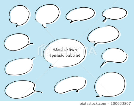 Elliptical line drawing speech bubble with gaps... - Stock Illustration ...