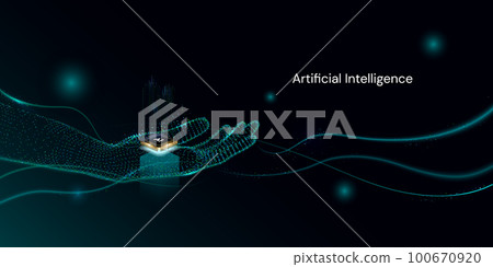 Abstract artificial intelligence. Virtual...-插圖素材 [100670920] - PIXTA圖庫