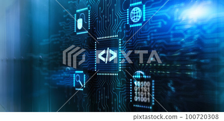 Software developer programming code. Program... - Stock Illustration [100720308] - PIXTA