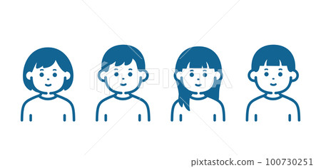 four children - Stock Illustration [100730251] - PIXTA