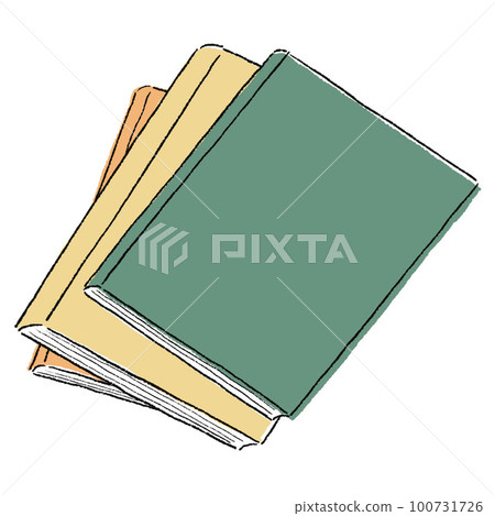 three overlapping books - Stock Illustration [100731726] - PIXTA