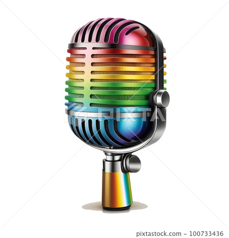 Rainbow microphone icon radio DJ narrator - Stock Illustration ...