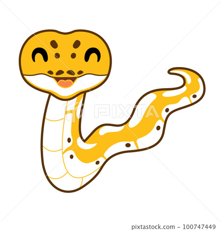 Cute pastel ivory ball python cartoon - Stock Illustration [100747449 ...